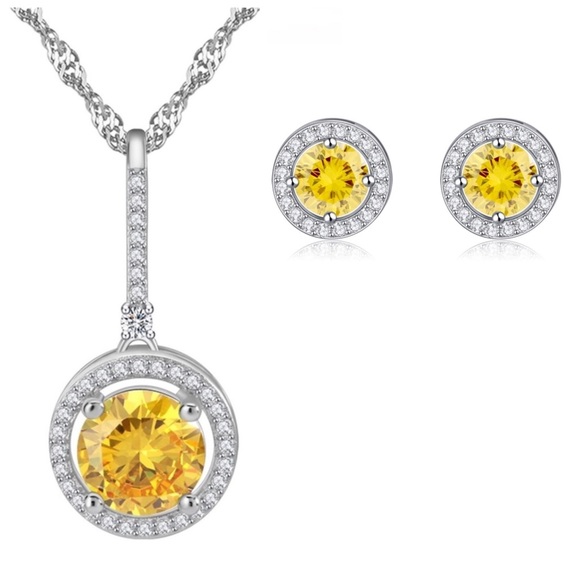 Jewelry | Yellow Swarovski Crystals Pendant Necklace | Poshmark